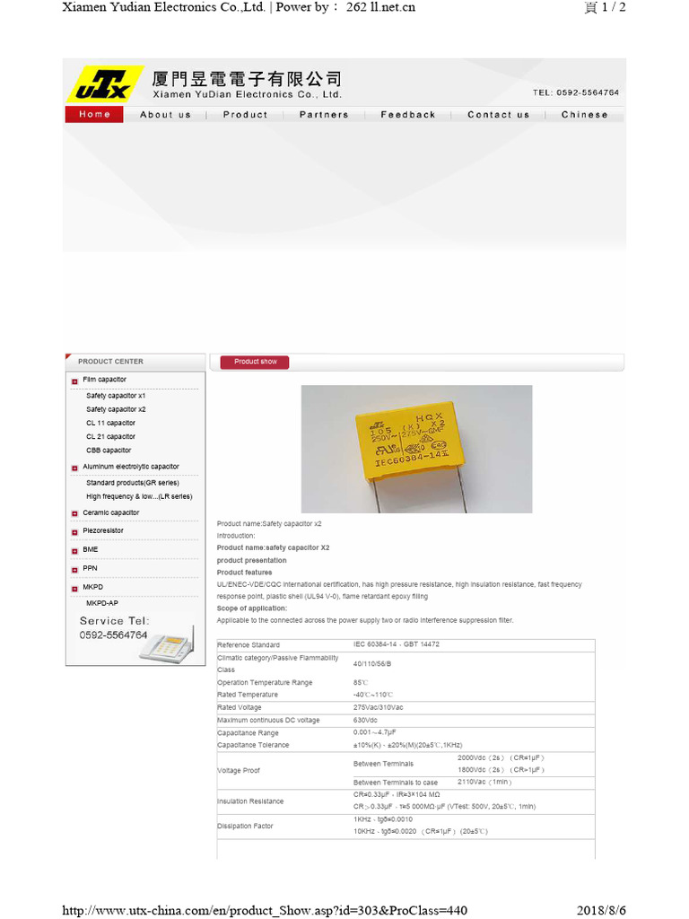 Ultra Tech Xiphi - HQX - Spec | PDF | Capacitor | Energy Storage