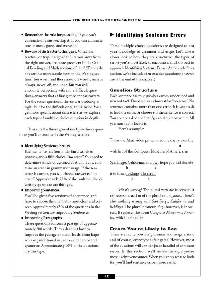 Identifying Sentence ErrorsDownload Now | PDF | Grammatical Number | Verb