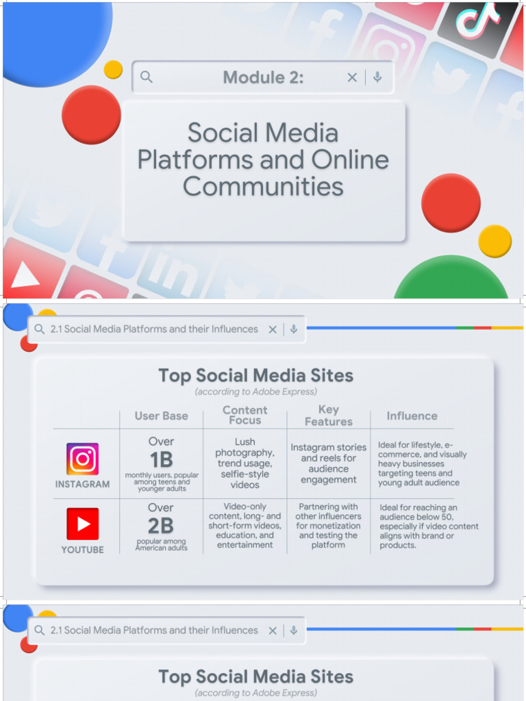 Module 2 Social Media Platforms and Online Communities | PDF