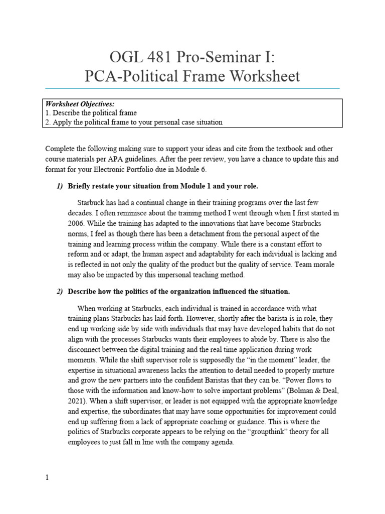 4 Political Frame Worksheet | PDF | Employee Retention | Business