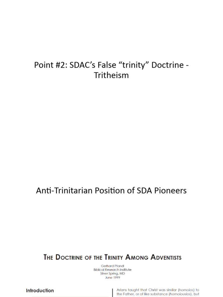 SDA CULT Debate Trimmed1.2 | PDF | Trinity | God The Father