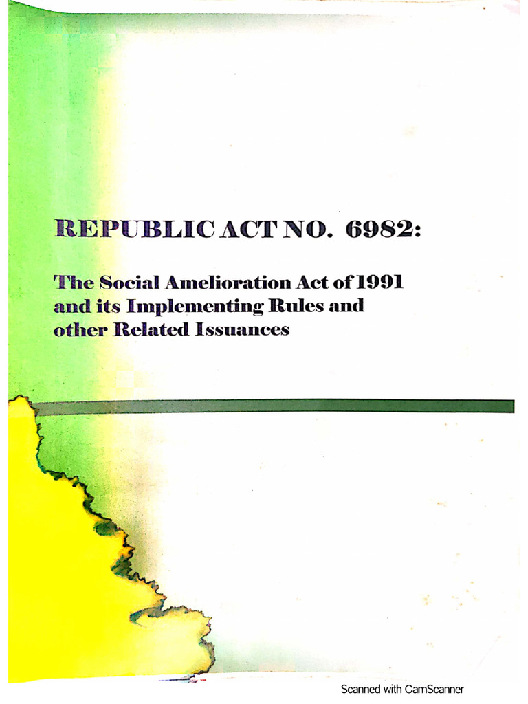RA 6982 - Social Amelioration Act of 1991 | PDF