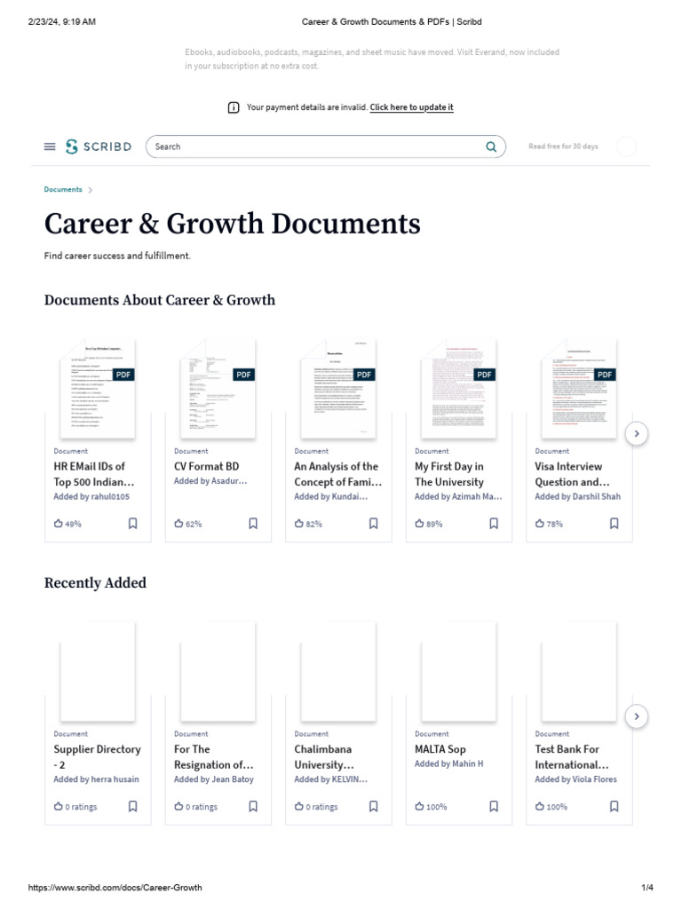 Career & Growth Documents & PDFs | PDF | Scribd | Computing