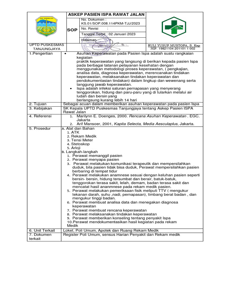Sop Askep Ispa | PDF | Pengembangan Diri | Sains & Matematika