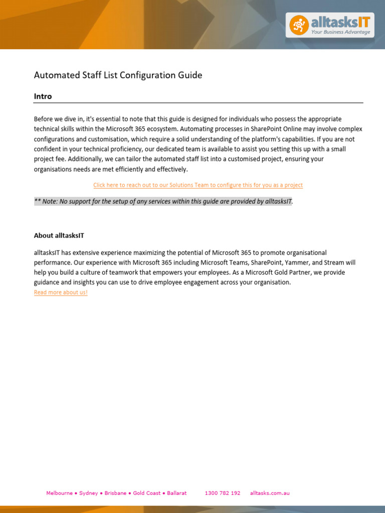 Automated Staff List Setup Guide | PDF | Share Point | Computing