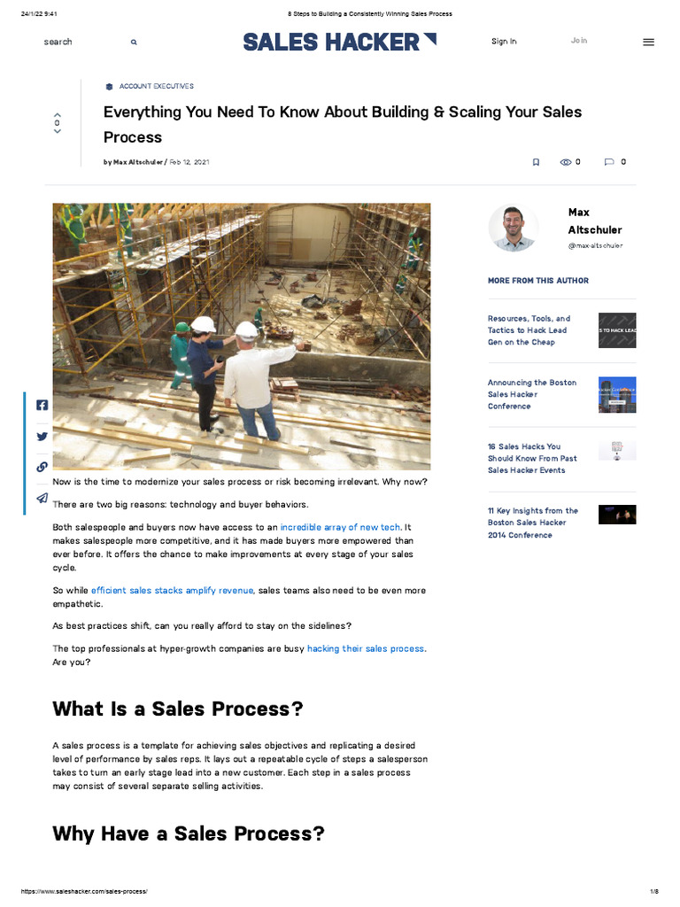 8 Steps To Building A Consistently Winning Sales Process | PDF | Sales ...