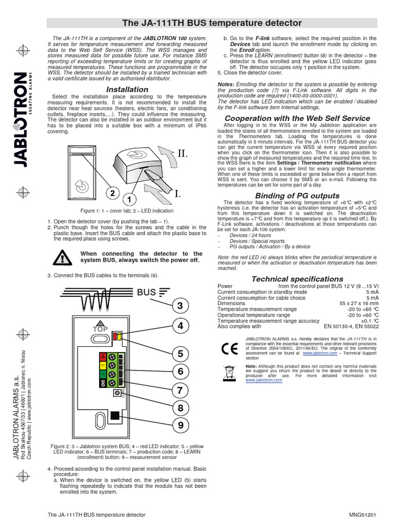 Ja-111th Datasheet | PDF | Sensor | Temperature