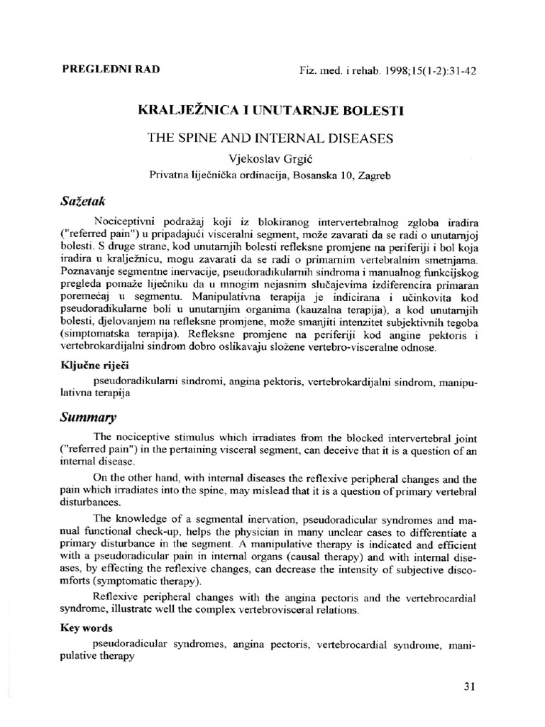 Grgic Kraljeznica I Unutarnje Bolesti | PDF