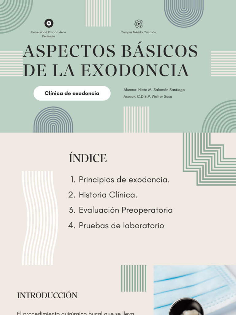 AspectosBasicosdelaExodoncia Niki Salomon | PDF | Diente | Ramas de ...