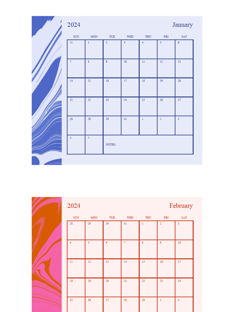 Any Year Calendar Ion Theme | PDF