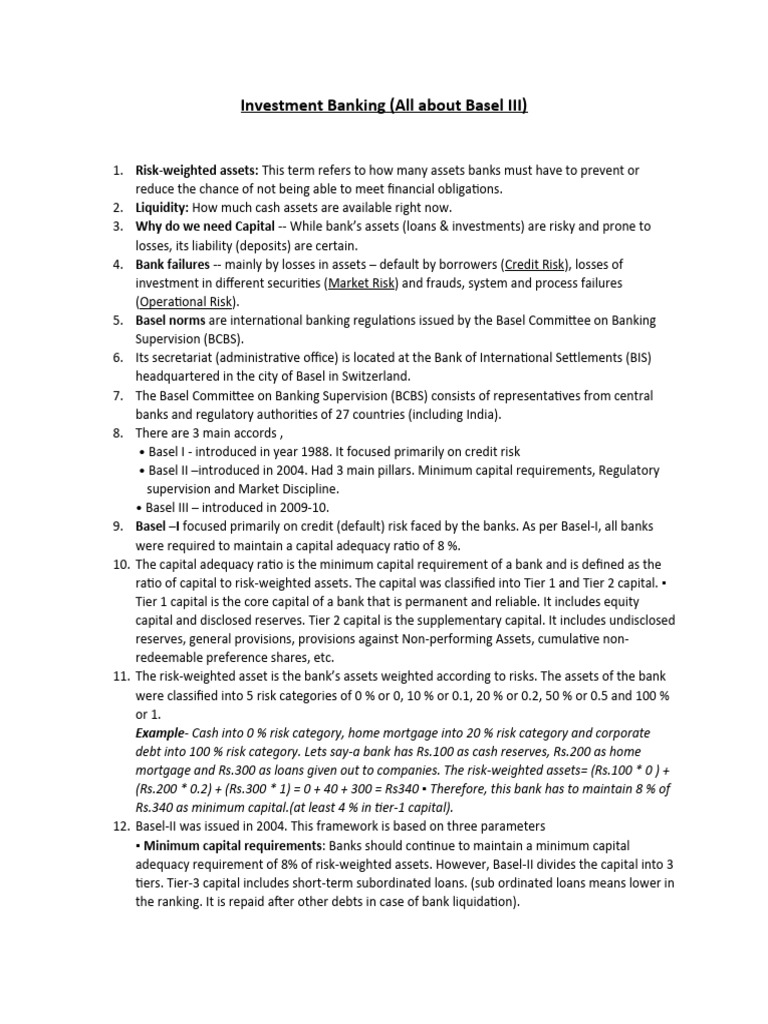 Basel 3 | PDF | Basel Iii | Capital Requirement