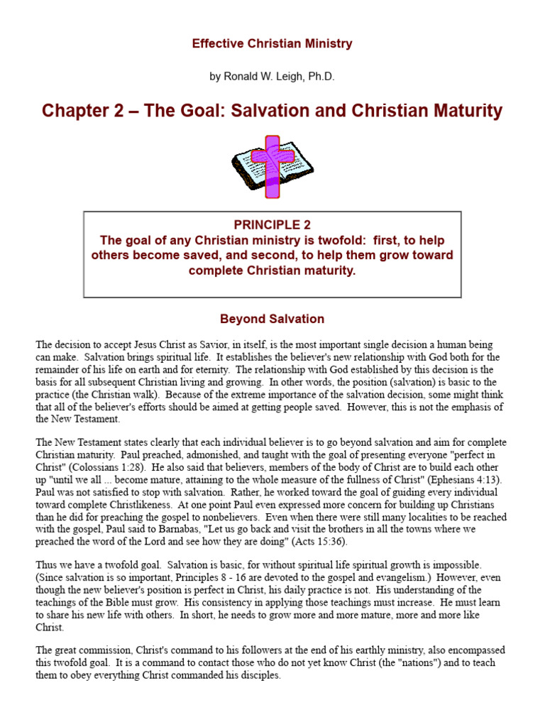 2 - The Goal - Salvation and Christian Maturity | PDF | Jesus | Salvation