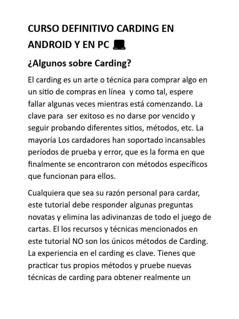 Guía Completa de Carding en PC y Android | PDF | Cookie HTTP | Red de ...