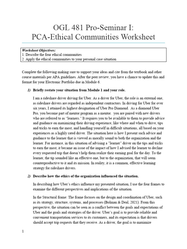 Ethical Guidance for Uber Drivers | PDF | Mentorship | Learning