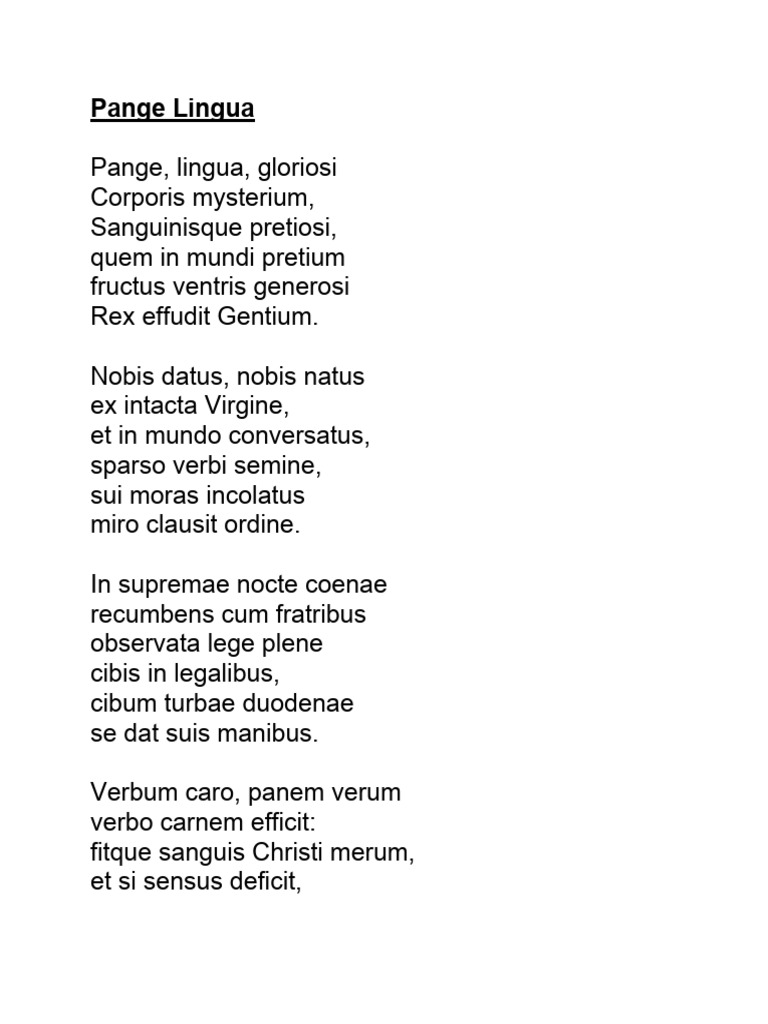 Pange Lingua | PDF
