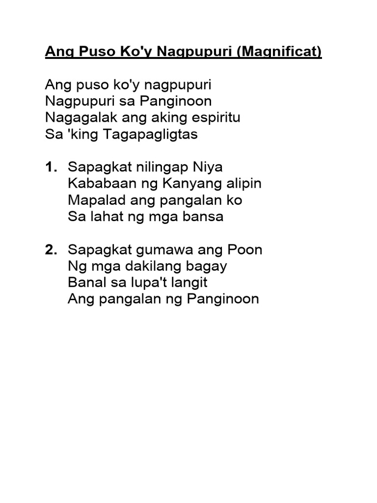 Ang Puso Koy Nagpupuri | PDF