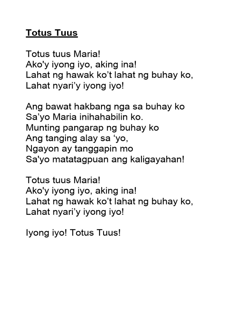 Totus Tuus | PDF