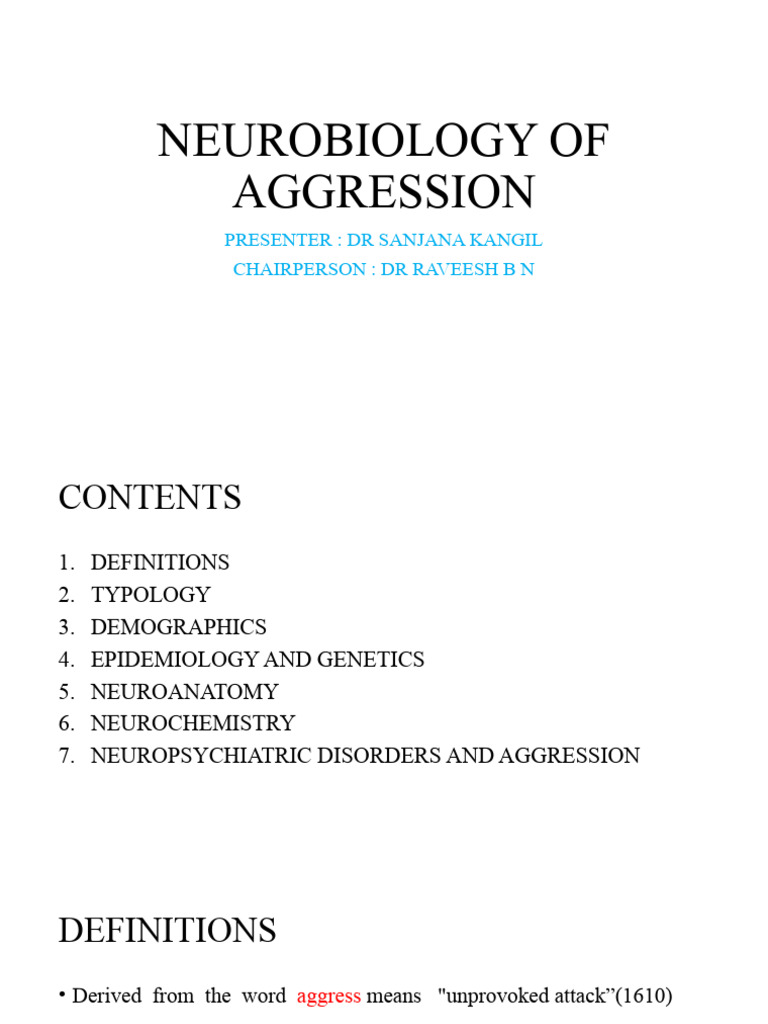 Neurobiology of Aggression | PDF | Aggression | Amygdala