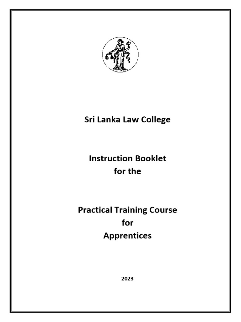 Practical Training Course - Booklet 2023 | PDF | Lawyer | Apprenticeship