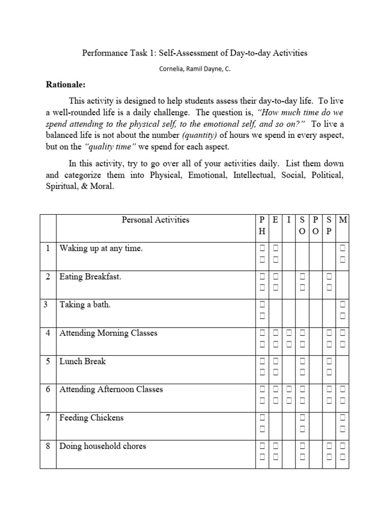 Performance Task 1 | PDF | Social Psychology | Psychology