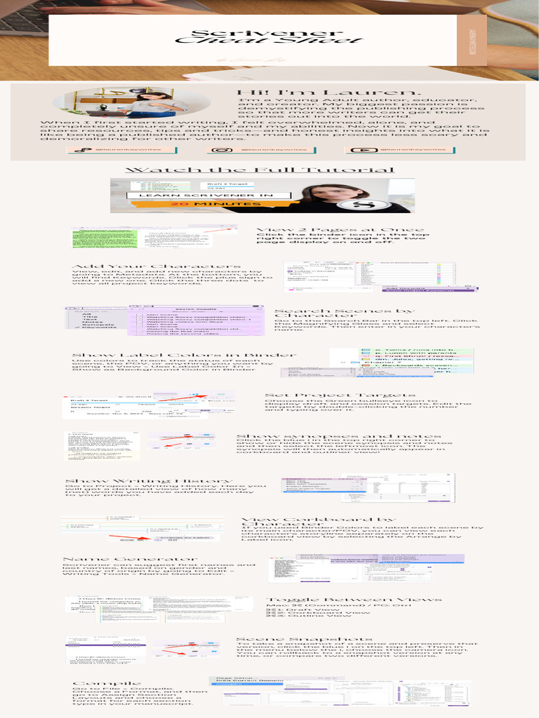 Scrivener Cheat Sheet | PDF | Computing | Software
