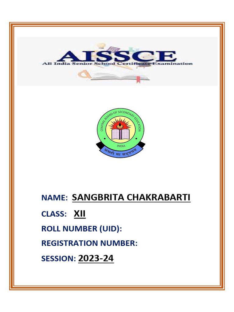Cover Page-1 Cbse 24 | PDF