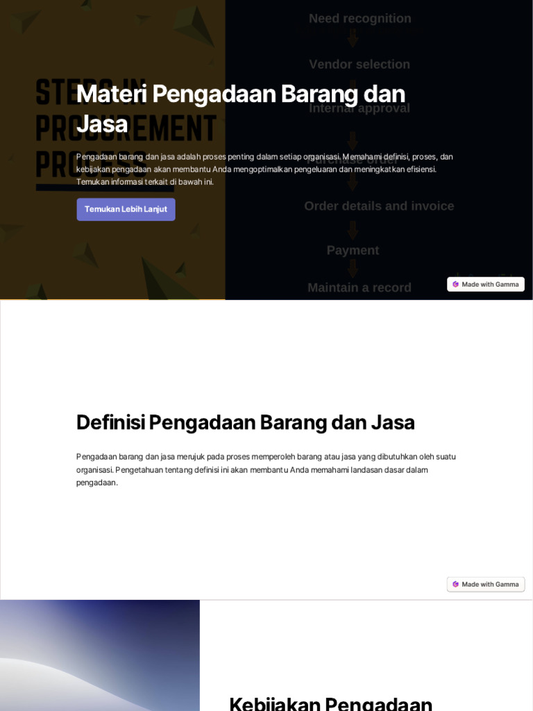 Materi Pengadaan Barang Dan Jasa | PDF | Bisnis