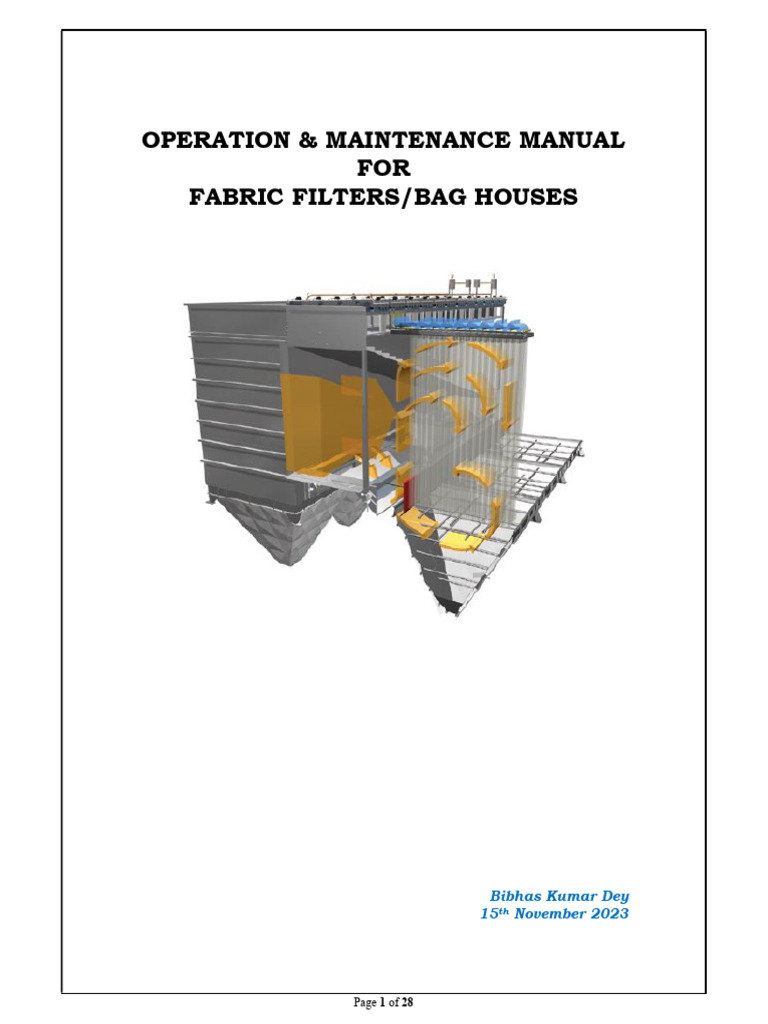 O M Manual For Fabric Filter | PDF | Drag (Physics) | Fluid Dynamics