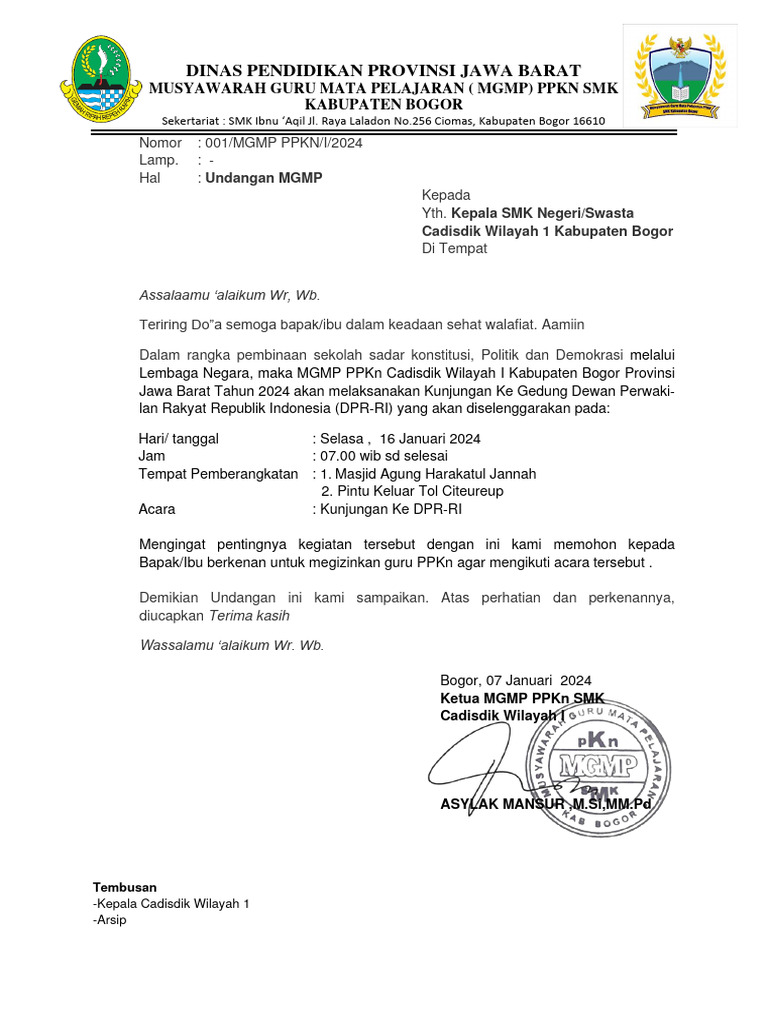 Undangan Kunjungan DPR 2024_Kepala Sekolah-1 | PDF