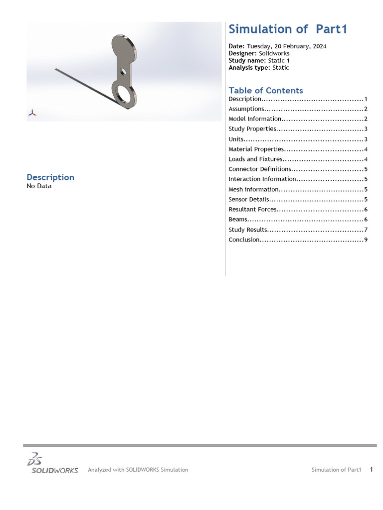 Simulation Report Template | PDF | Strength Of Materials | Physical ...