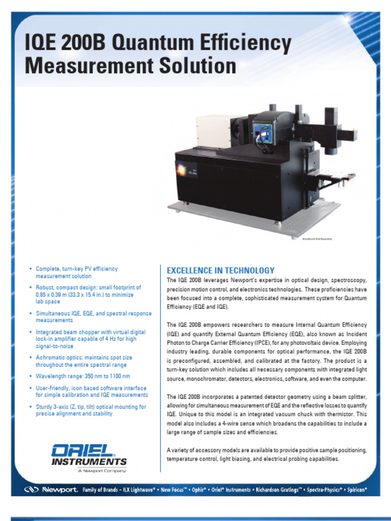 IQE200B Brochure REV06 | PDF | Optics | Power Supply