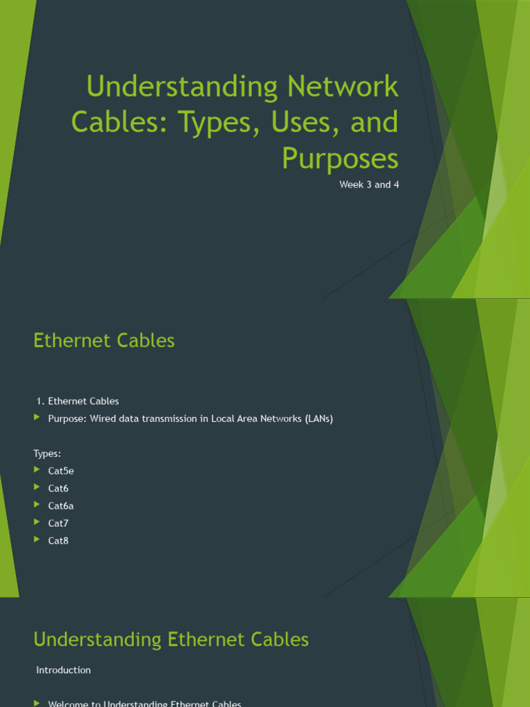 Ethernet Cables: Types and Uses Explained | PDF | Computer Network ...