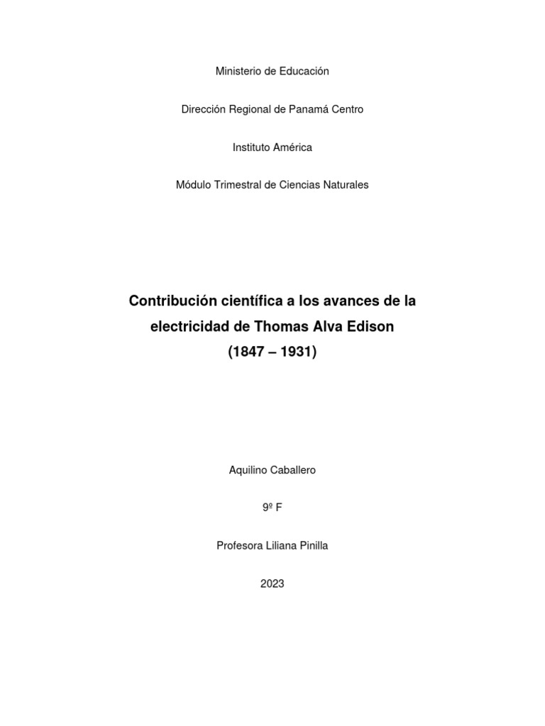 Thomas Edison | PDF | Thomas Edison | Bombilla incandescente