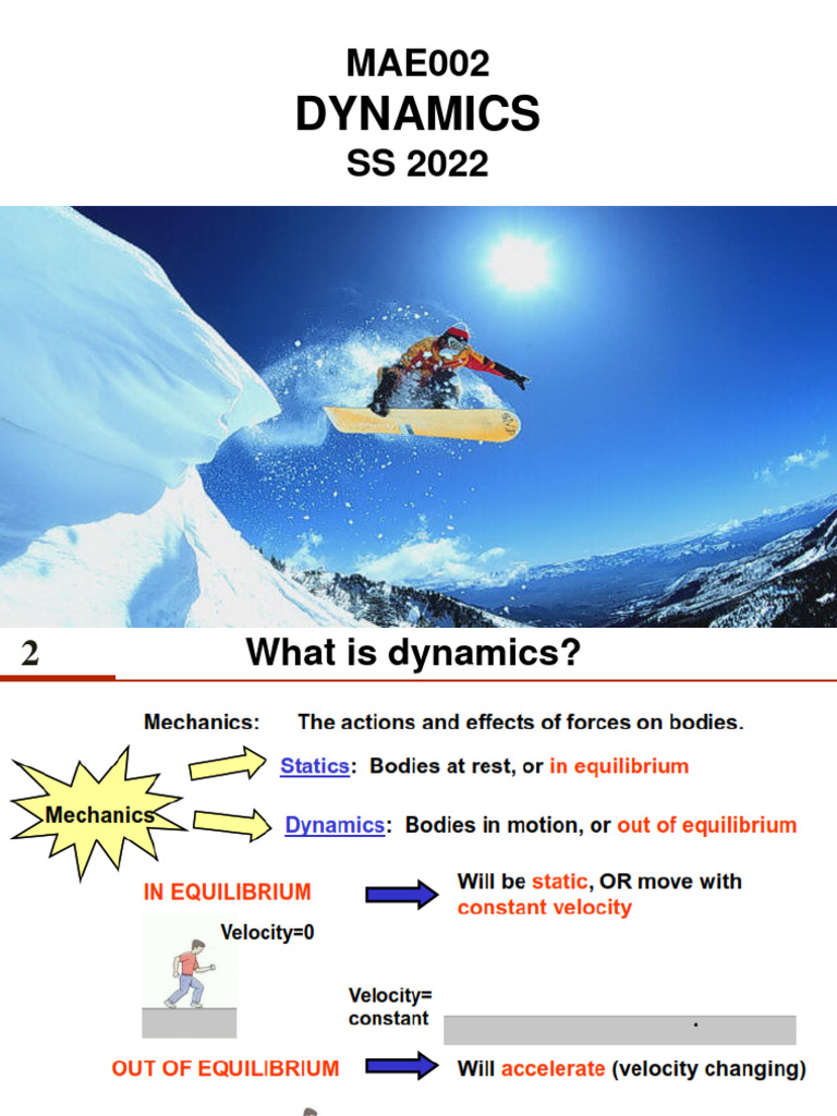 Chapter 1. Introduction To Dynamics | PDF | Force | Kinematics