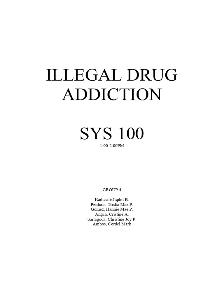 Illegal Drug Addiction | Download Free PDF | Substance Abuse | Mental ...