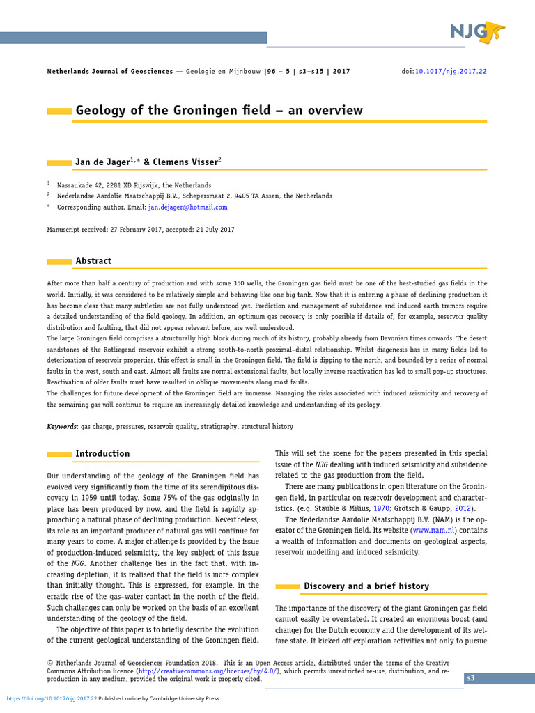Geology of The Groningen Field An Overview | PDF