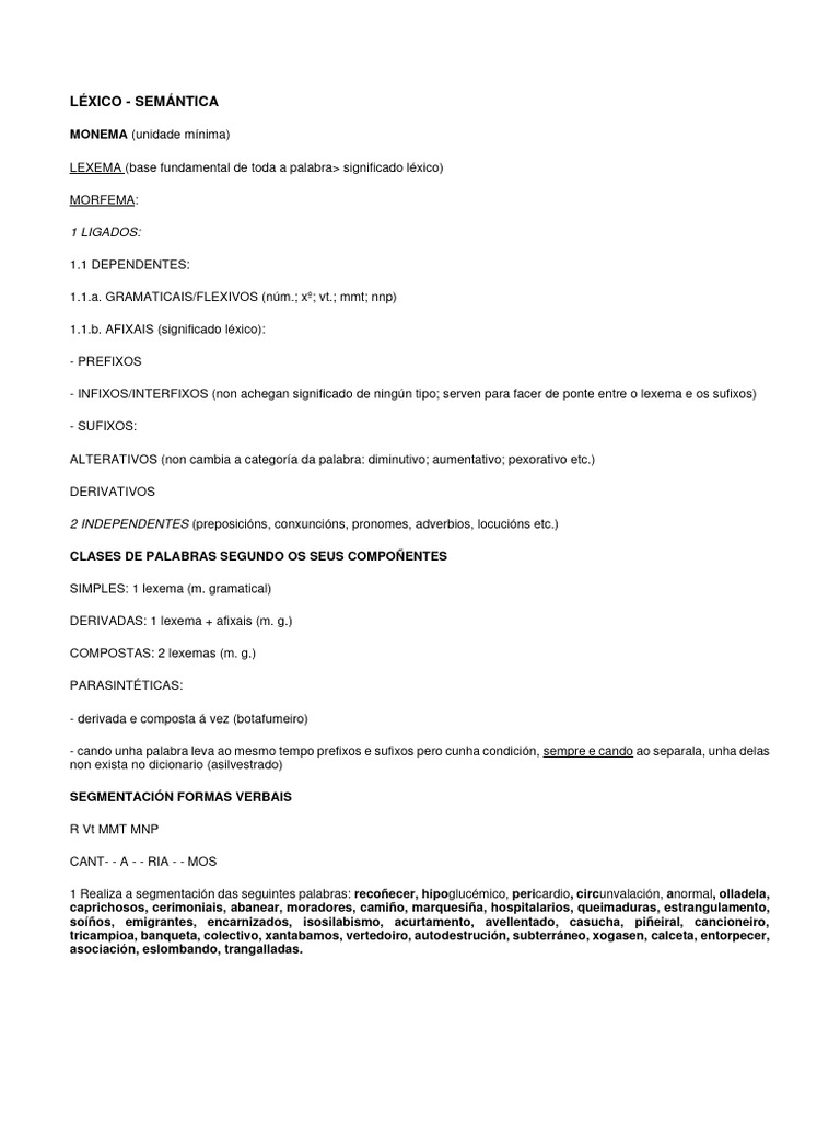 2_SEMÁNTICA_ESQUEMA_EXERCICIOS | PDF