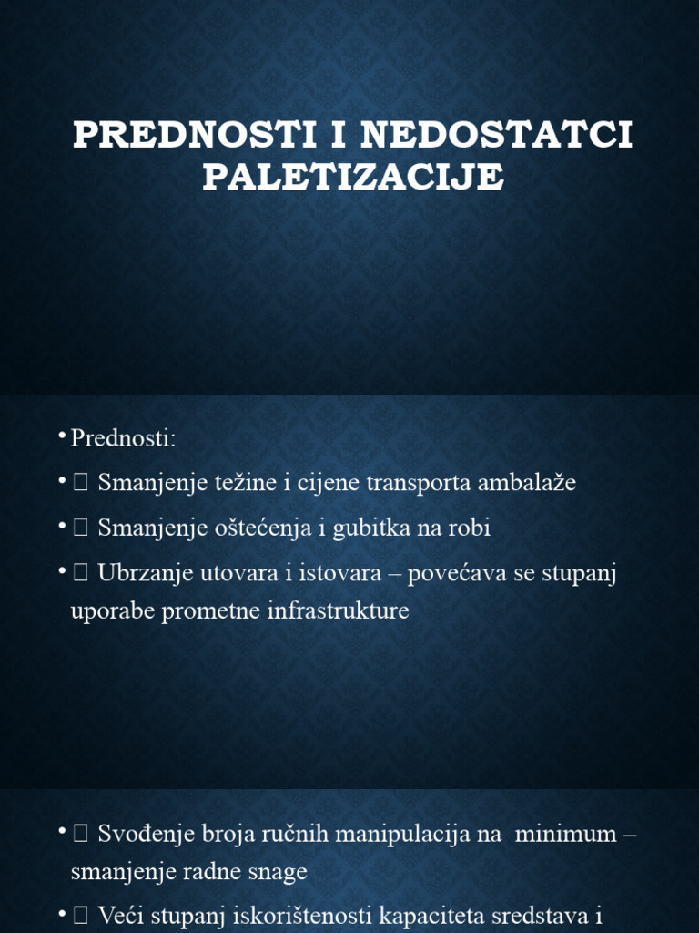 Prednosti I Nedostatci Paletizacije | PDF