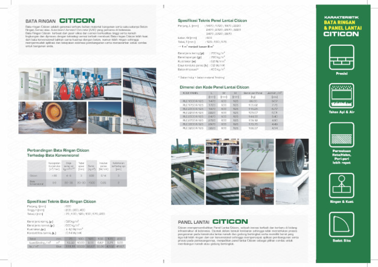 Brosur Bata Ringan Citicon | PDF