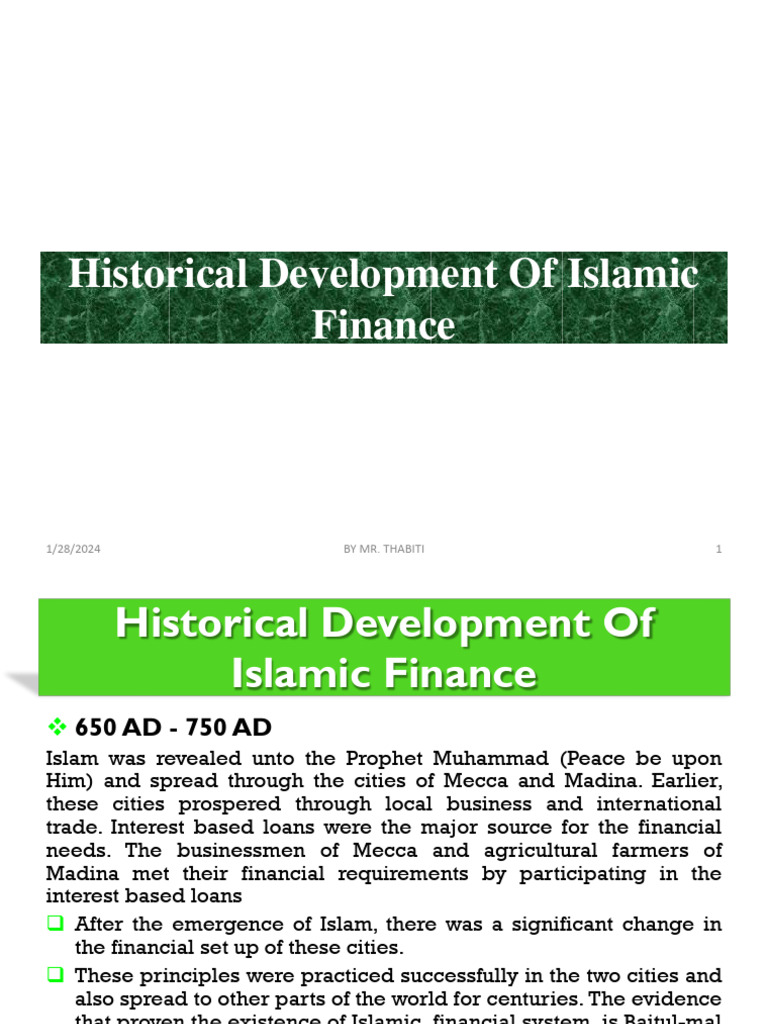 Evolution of Islamic Finance History | PDF | Islamic Banking And ...