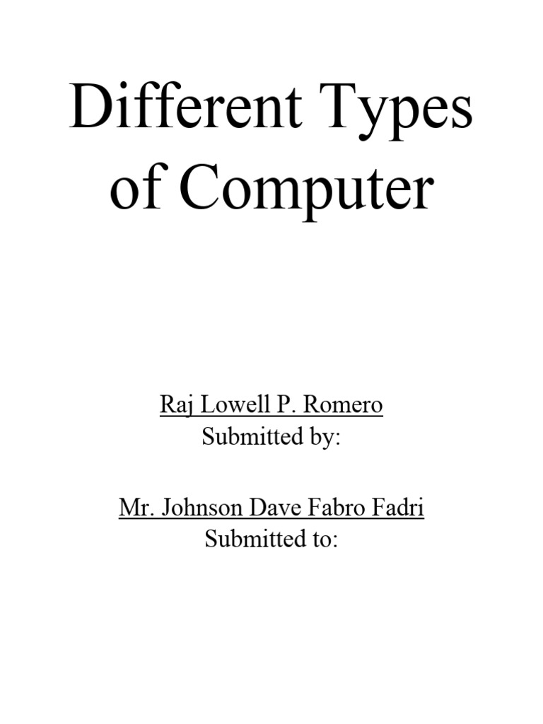 Different Types of Computer | PDF