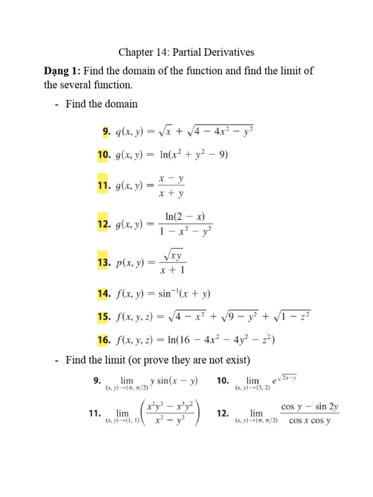 Chapter 14-Final Review | PDF | Derivative | Gradient