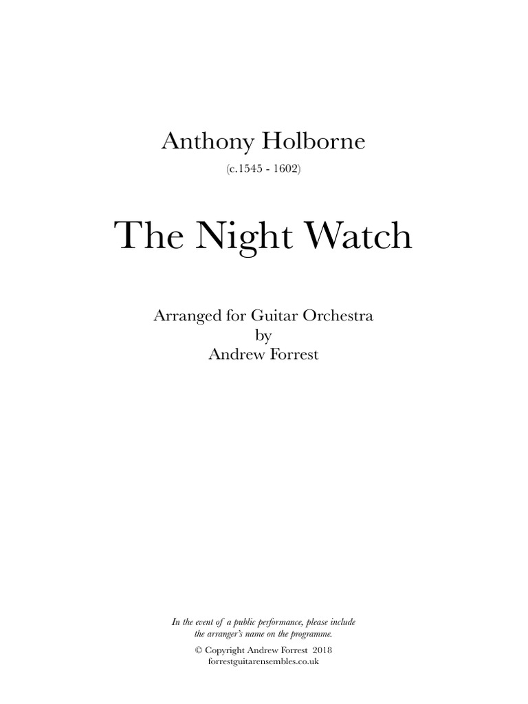 G 0041 Holborn e Night Watch | PDF