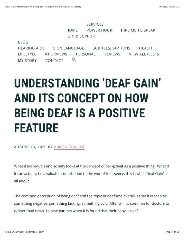 Deaf Gain - Reframing How Being Deaf Is Positive To Individuals ...