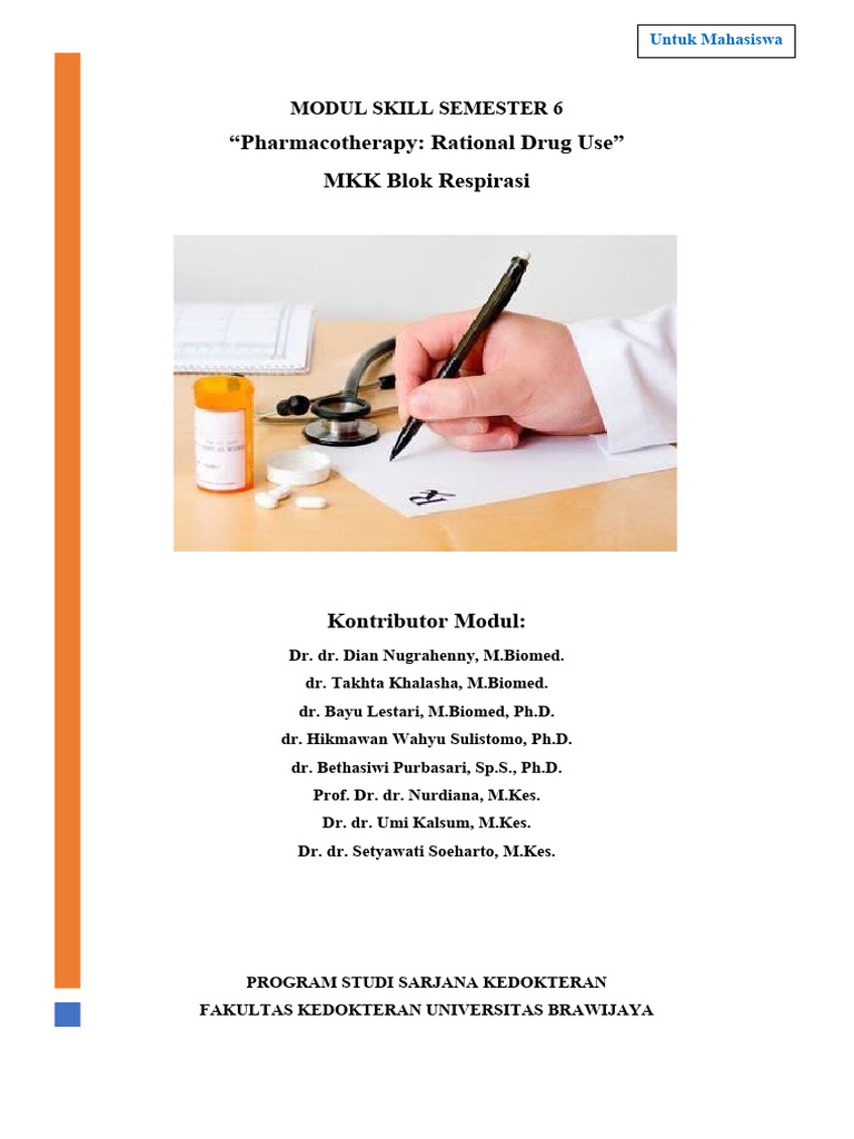 Modul Skill Farmakoterapi Respirasi - Student - 2024 | PDF | Medical Prescription | Social Programs