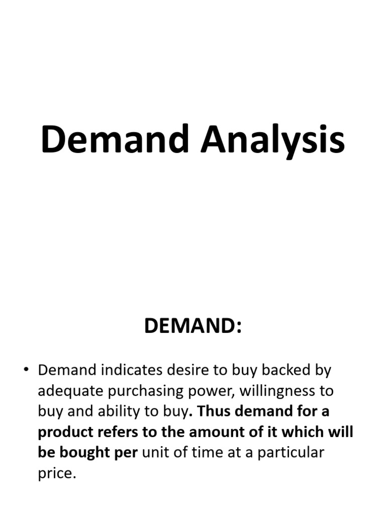 1, Demand Analysis | PDF | Price Elasticity Of Demand | Demand