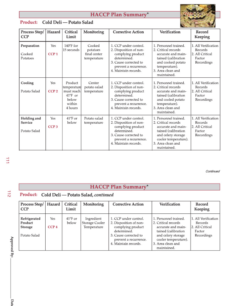 HACCP Plan Summary | PDF
