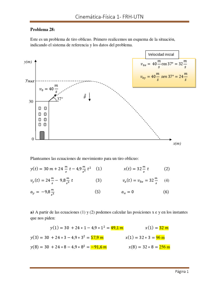 Problema 28-Cinematica | PDF | Mecánica | Física