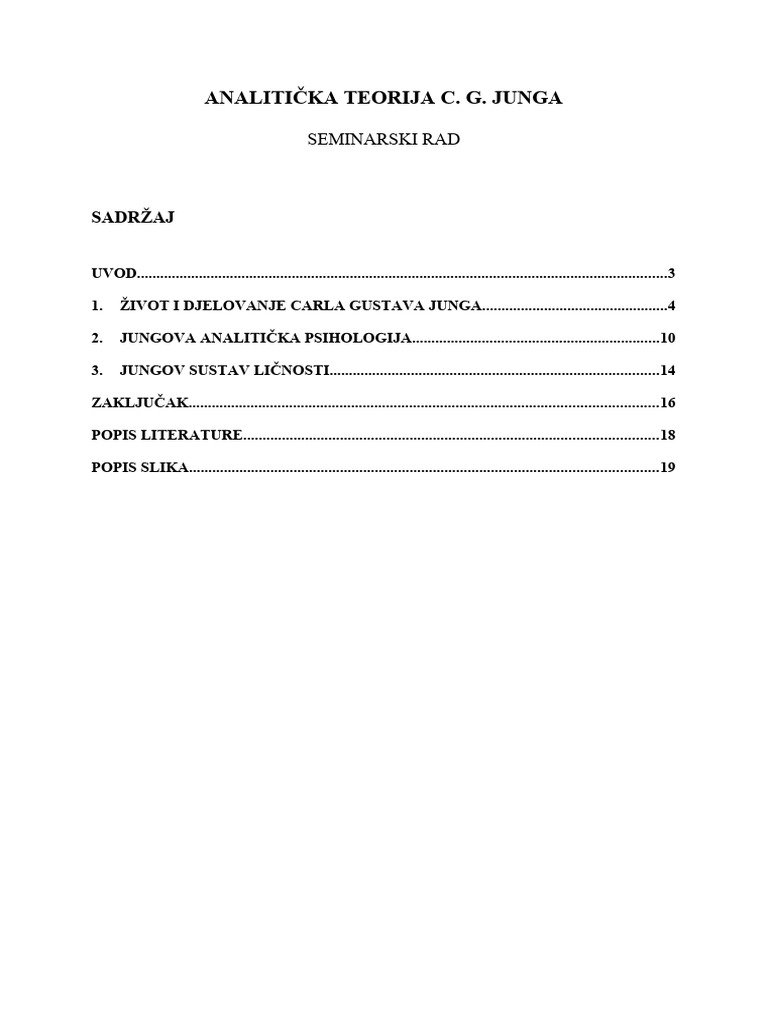 Analiticka Teorija C. G. Junga - 2.dio | PDF