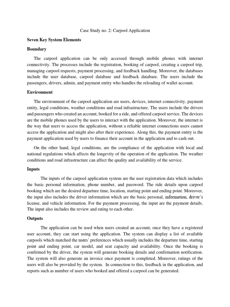 Carpool App Case Study | PDF | Databases | Information Carpool App Case Study | PDF | Databases | Information